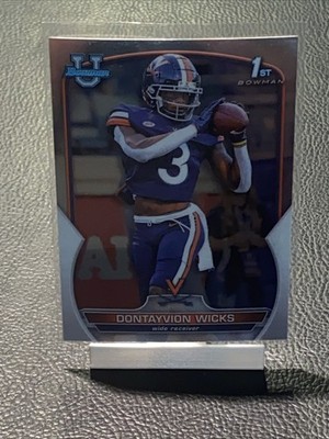 Dontayvion Wicks 1st Rookie RC 2022 Bowman Chrome University Card #96 ...