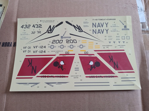 F-14D Tomcat Decals only Scale Unknown Package # 30 "READ DESC" " | eBay