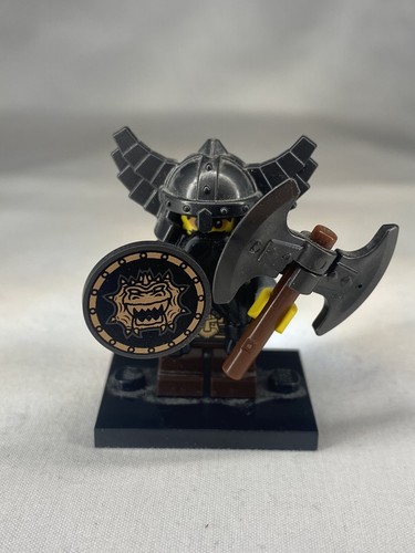 LEGO EVIL DWARF MINIFIGURE W/ BATTLE AXE & SHIELD 2011 SERIES 5 RETIRED ...