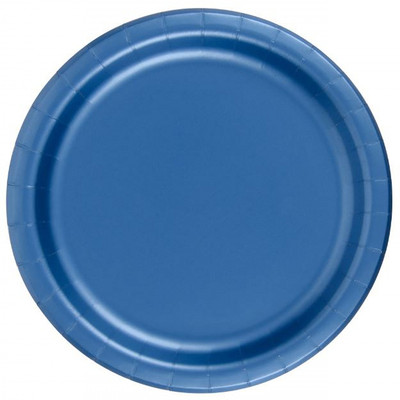 72 Plates 6 7/8" Paper Dessert Plates Wax Coated - Royal Blue | eBay