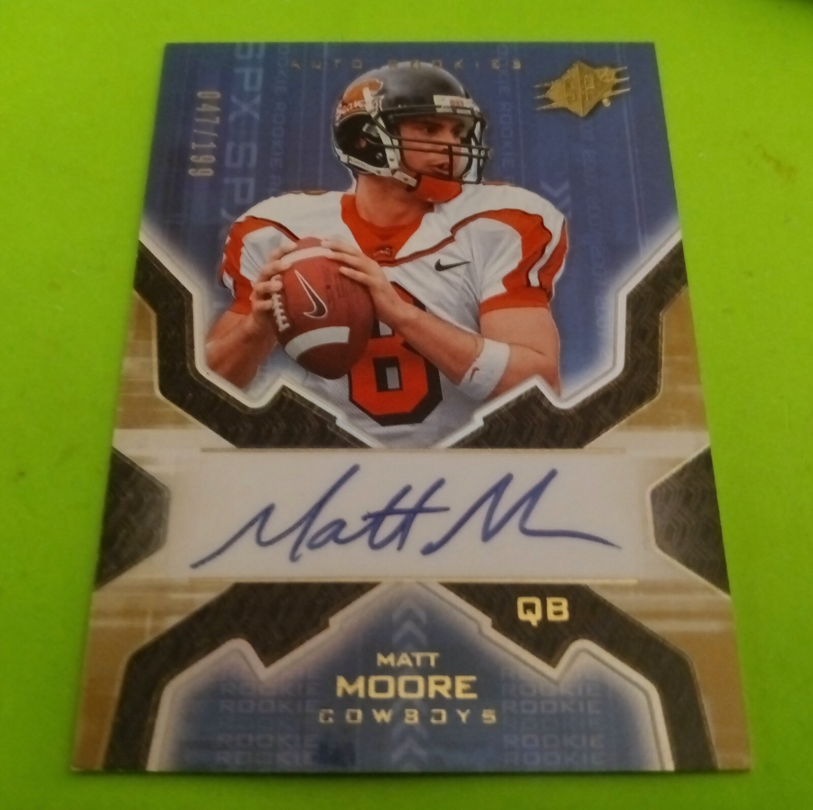 2007 UD SPx Rookies Matt Moore Card #187 ROOKIE AUTO RC (47/49) MINT KC ...
