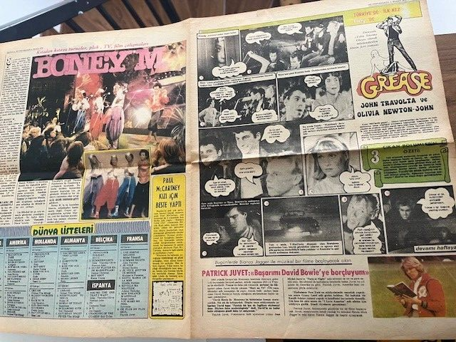 Olivia Newton John Movie Story Grease + Boney M Poster Magazine Add ...