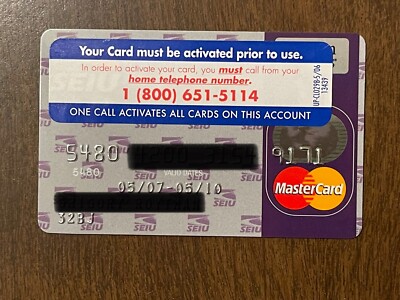 SEIU MASTERCARD CREDIT CARD w/sticker EXP 2010 SERVICE EMPLOYEES INT’L ...