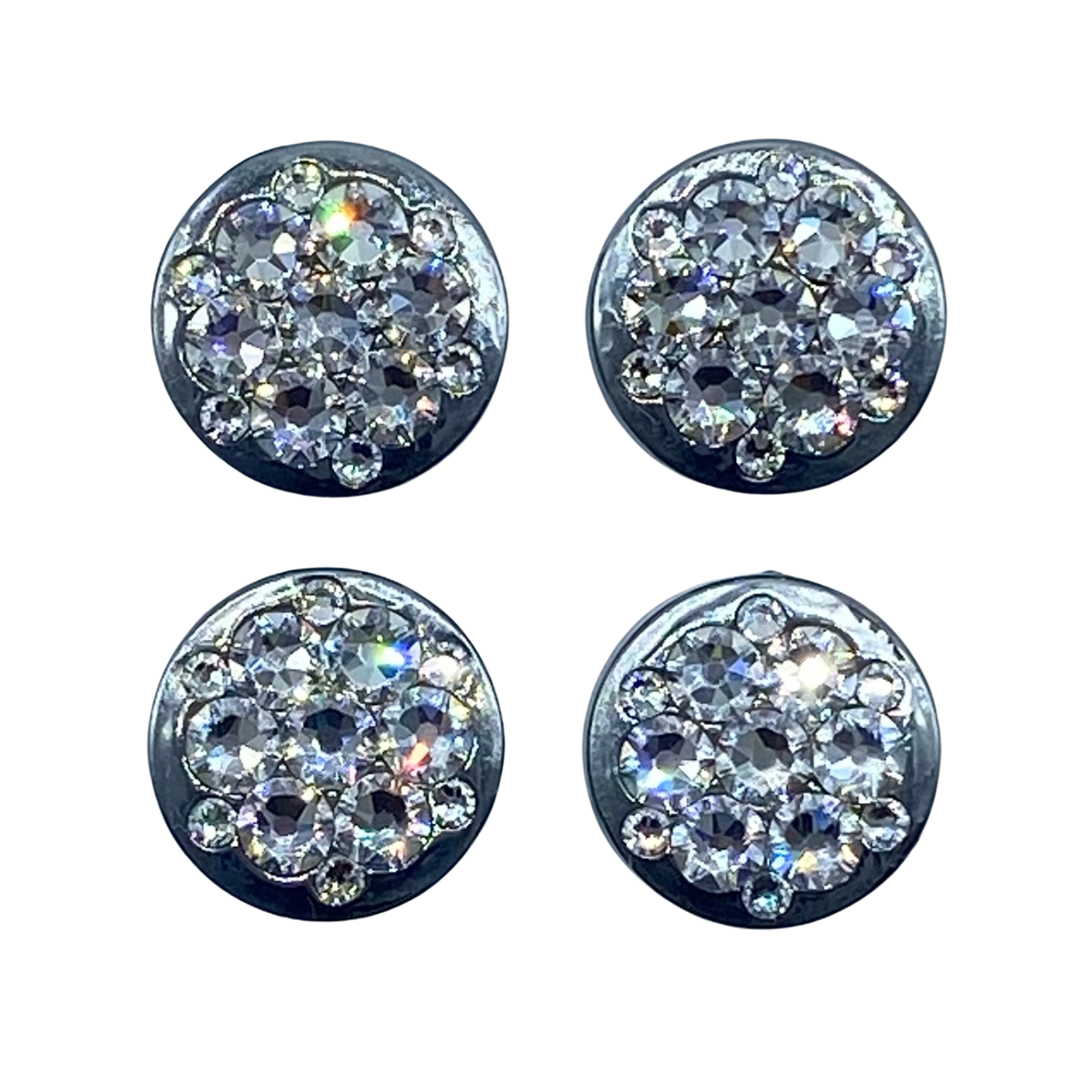 4 Handmade Bling Screw Cap Covers made with Clear Swarovski Crystals ...