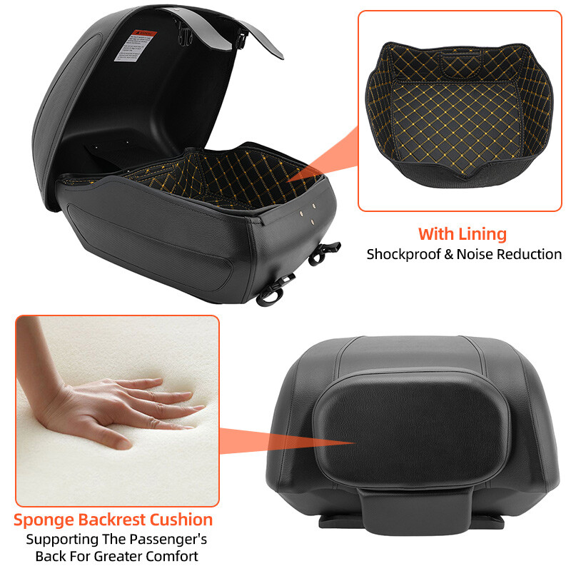 Motorcycle Rear Trunk Luggage Tour Pack Box For Harley Honda Yamaha ...