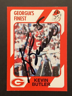 KEVIN BUTLER CF HOF Signed 1989 Collegiate Collection Georgia Autograph ...