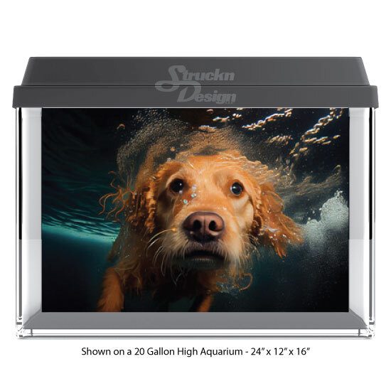 Golden Labrador Retriever Polyester Fish Tank Glass Backdrop Aquarium ...