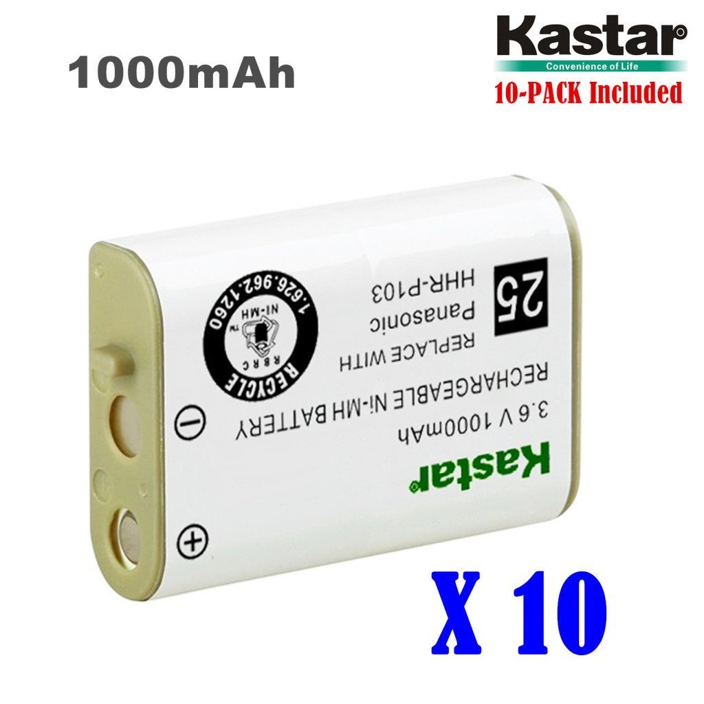 Kastar HHR-P103 (10-Pack) Cordless Phone Battery For Panasonic Type25 ...