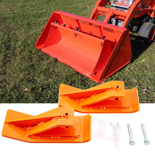Pair of Tractor Bucket Ski Edge Tamer Skid Protector Snow Leaf Removal ...