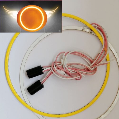 Hi-Power 2X 140mm 99leds Amber COB LED Car Angel Eyes Halo Ring Light ...