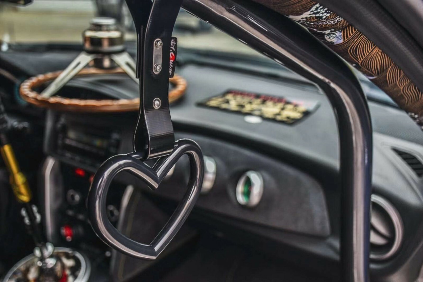 JDM TSURIKAWA BLACK HEART HANDLE STRAP DRIFT TOYOTA 86 HONDA CIVIC ...