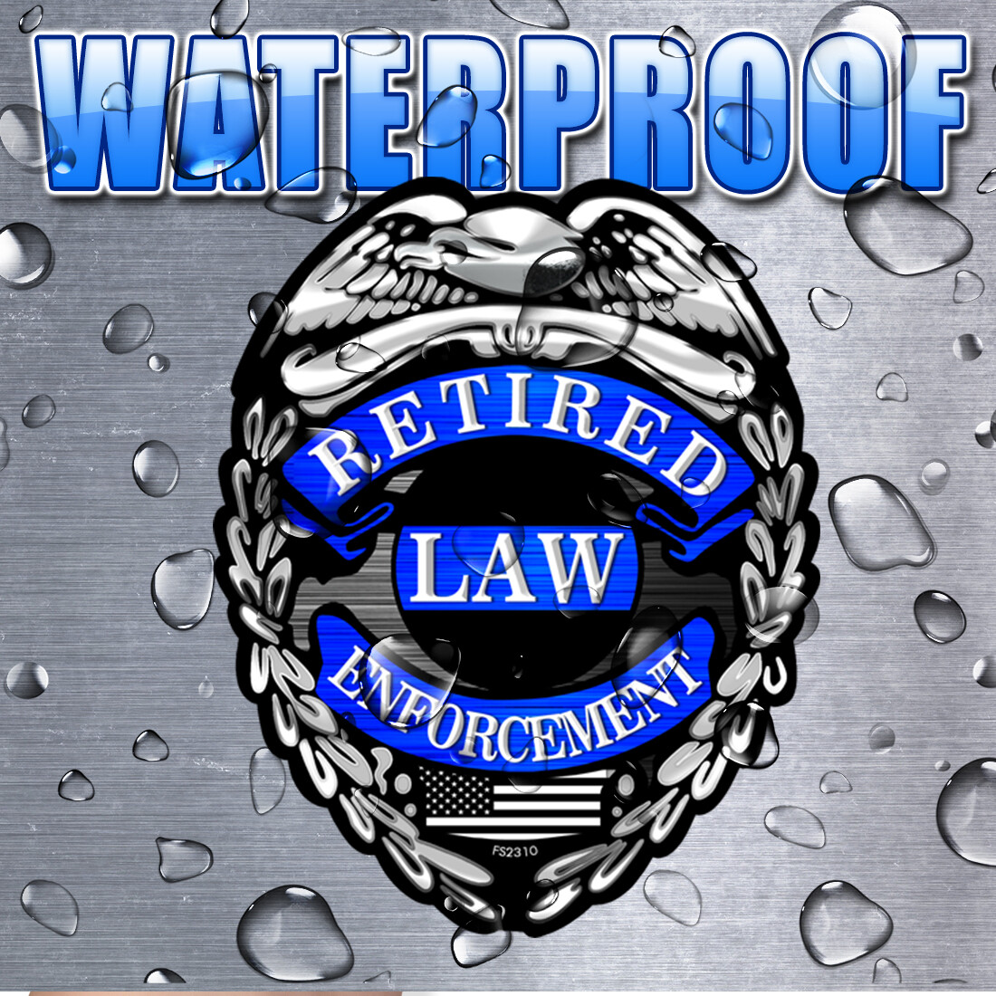 Retired LAW ENFORCEMENT Badge Sticker Thin Blue Line Bumper Vinyl Decal ...
