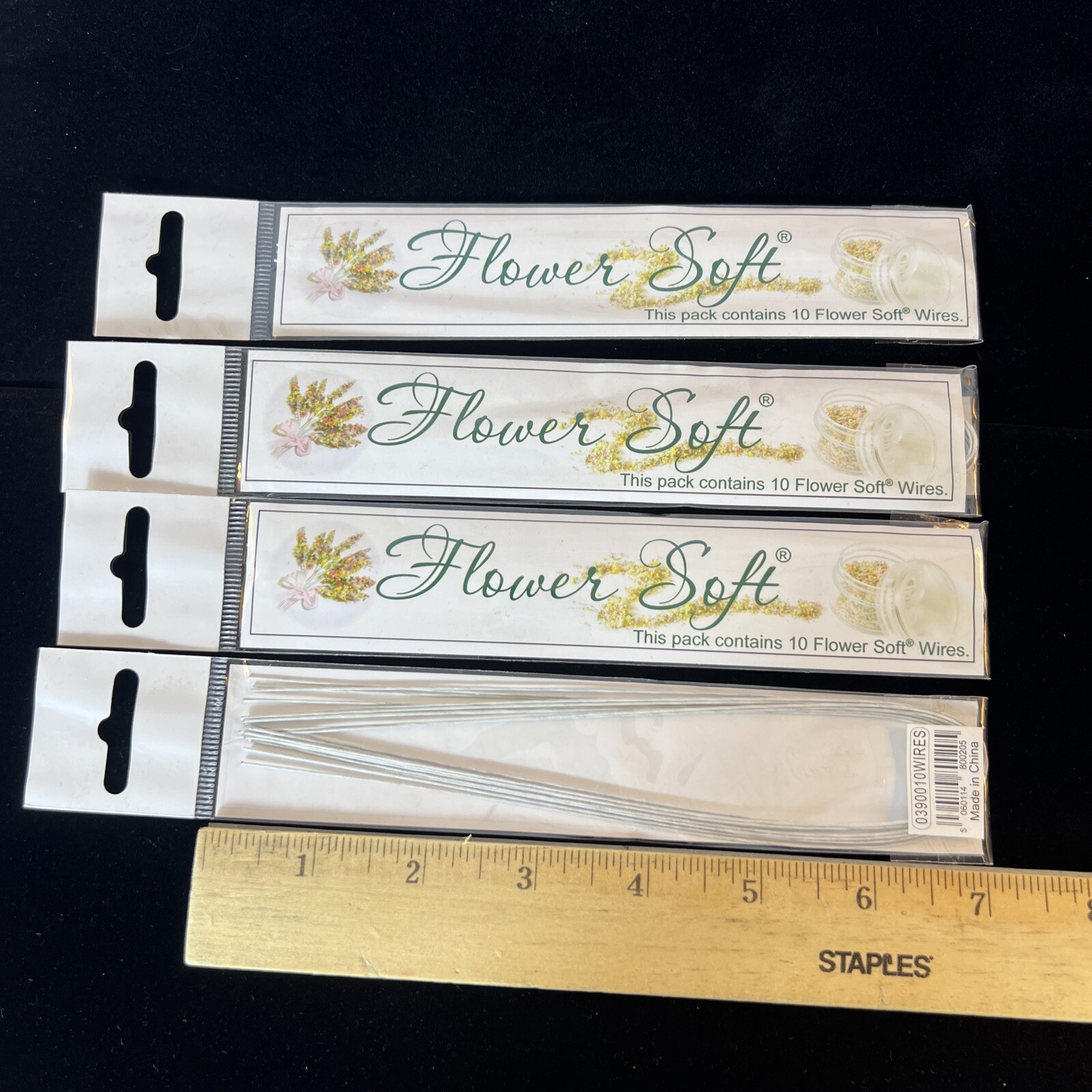 New Lot Of 4 Flower Soft Card Making Flower Soft Wires 4 Packs Of 10 | eBay