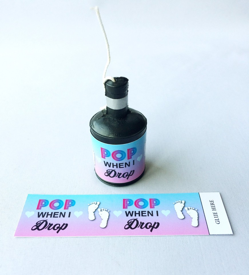 20x POP WHEN I DROP BABY SHOWER GIFT FAVOUR PARTY POPPER WRAPPERS ...