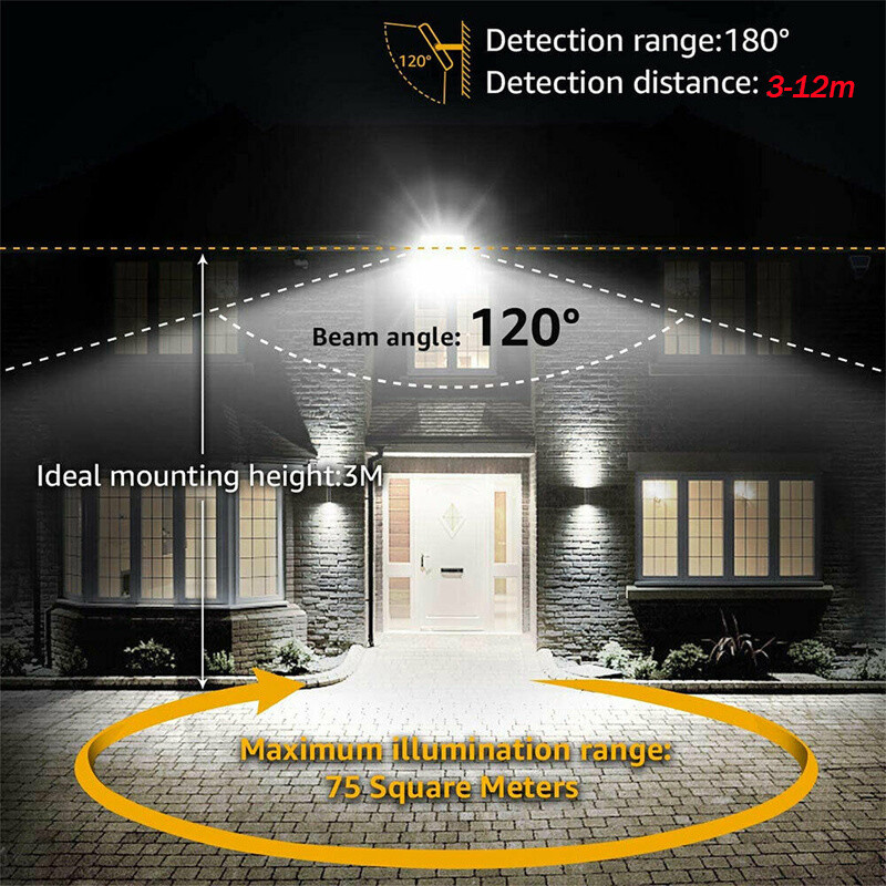 Outdoor LED Floodlight PIR Motion Sensor Garden Flood Security Light ...