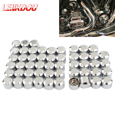 52pcs Chrome Motor Engine Bolt Cover Caps For Indian Chief Challenger ...