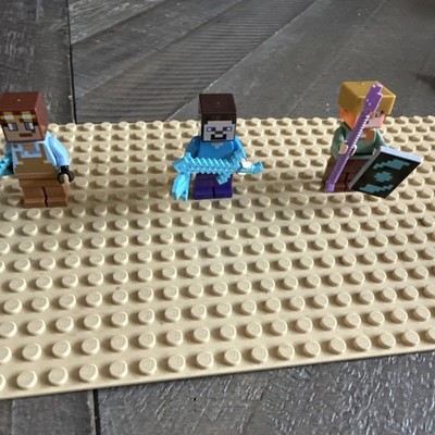 LEGO Minifigure Minecraft Lot of 3 Steve And Alex And Weapons | eBay
