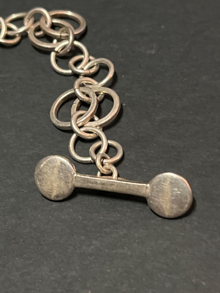 bracelet dog bone clasp silver color (maybe stainless?) | eBay