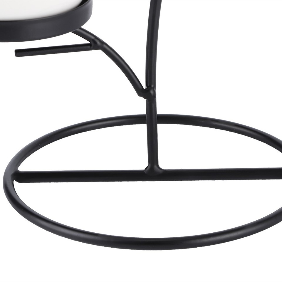 (RT016‑H White Basin + Black Rack)Beautiful Wrought Iron Branch Small ...