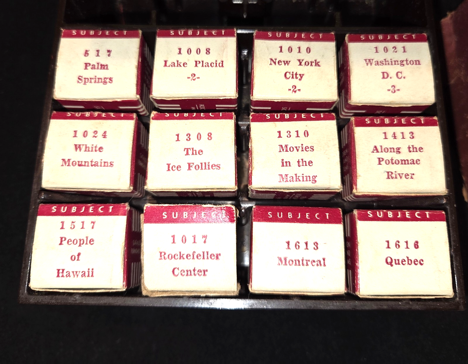 TRU-VUE Stereoscope 35mm Film Strip Viewer In Box w 27 Reels Circa 1940 ...