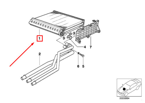 NEW BMW X5 E53 HEATER RADIATOR AUTOMATIC AIR 8385562 64118385562 00-05 ...