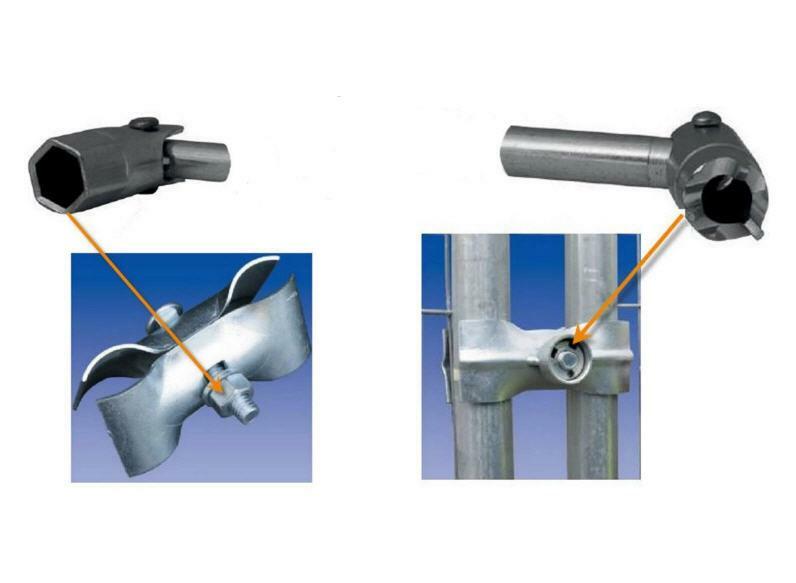 Priory Double End Anti-Tamper Security Coupler Fencing Tri Pin Scaffold ...