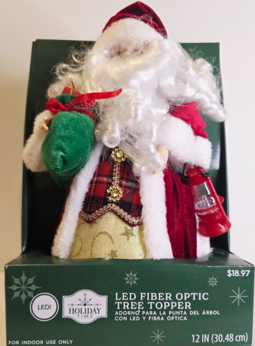 LED Fiber Optic Santa Claus Tree topper or Table Christmas Decoration ...