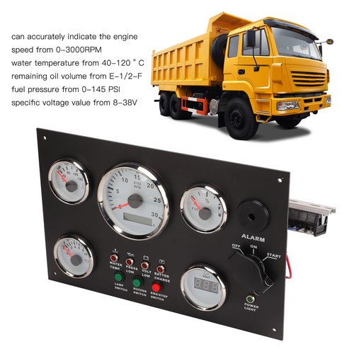 Engine Dash Instrument Panel With Engine Speed Oil Level Pressure Water ...