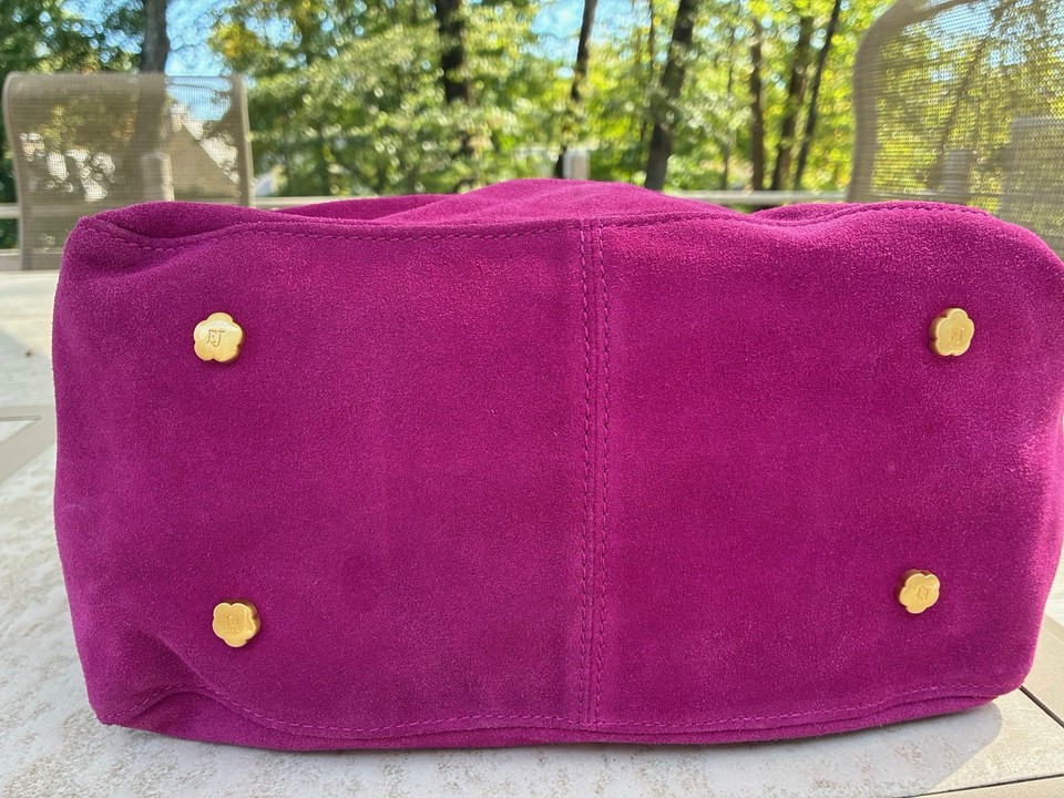 Eric Javitz Suede Magenta Handbag | eBay