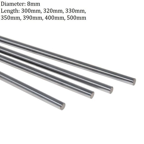 8mm Chrome Steel Smooth Rod Linear Rail Bar Shaft 100mm-600mm 3D ...