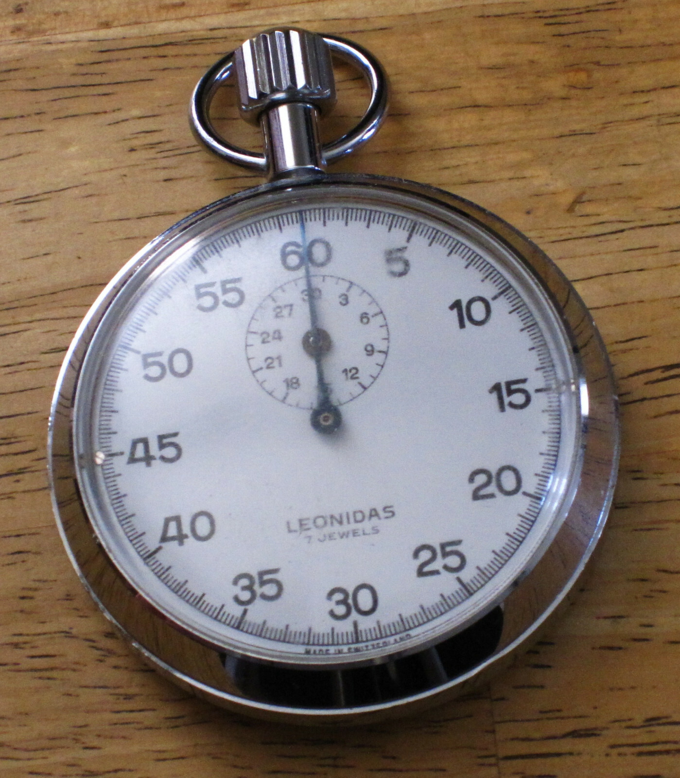 LEONIDAS STOPWATCH Rare 7 JEWEL CLASSIC SWISS TIMER 60 Second, 30 ...