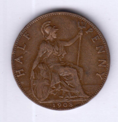 GREAT BRITAIN UK Edward VII Half Penny 1908, better grade (gbr1370) | eBay