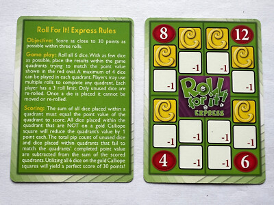 Roll For It! Express - Solo Variant Game Boy Geek Promo Card Pack ...