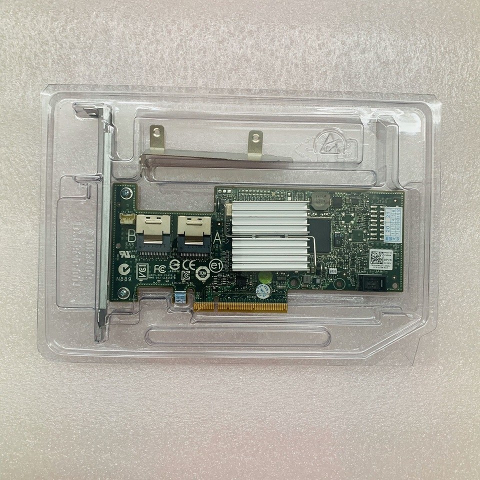 TESTED Dell PERC H200 6Gb PCI-e SAS SATA 8 port Raid Card +2PCS SATA ...
