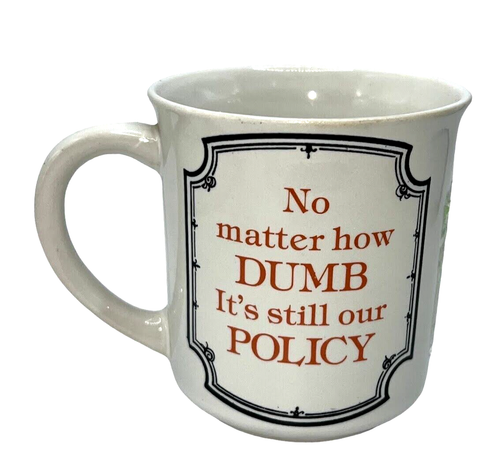Vintage 70s/80s Dumb Policy Funny Coffee Mug Cup Made in Japan | eBay