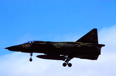 Original colour slide SH-37 Viggen '36' of F7 Swedish Air Force | eBay