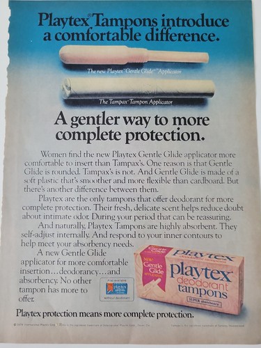 1975 Playtex deodorant tampon vintage feminine hygiene comfortable ...