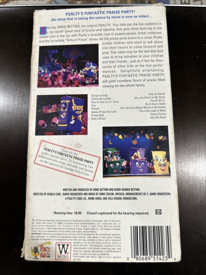Psalty's Funtastic Praise Party VHS Christian Children Music Psalty's ...