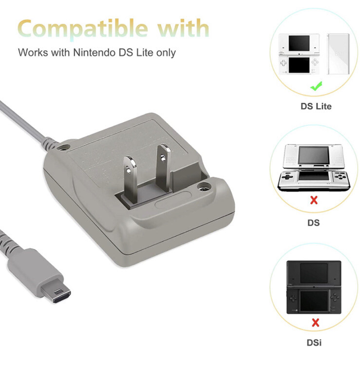 Nintendo DS Lite Charger NEW AC Adapter Wall Power Cord Charging Cable ...