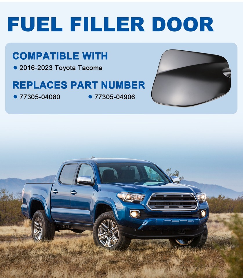 77305-04080 Fuel Filler Door Cover for 16-23 Toyota Limited/SR/SR5/TRD ...