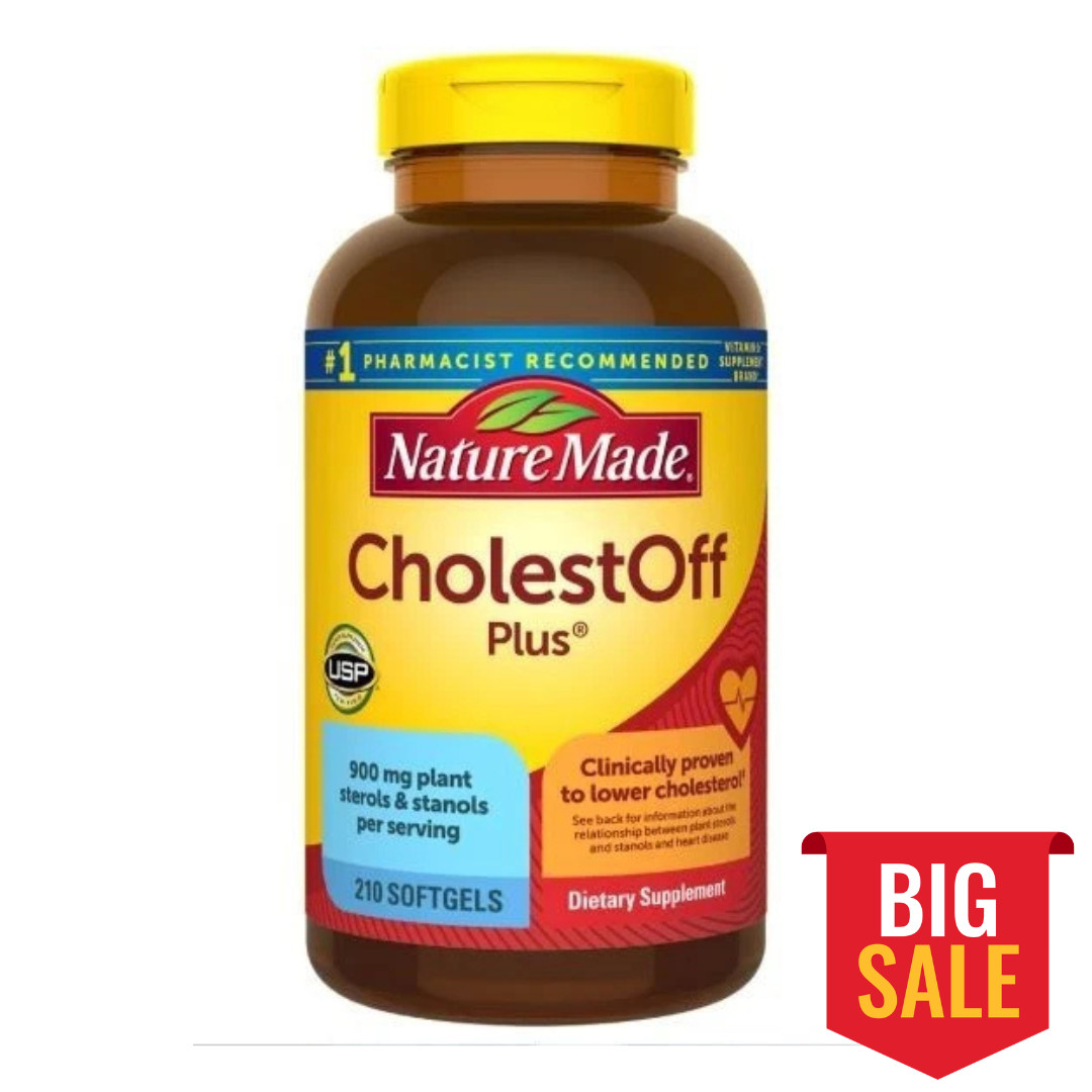 Nature Made CholestOff PLUS 900mg 210 Softgels Lower Cholesterol Expiry ...