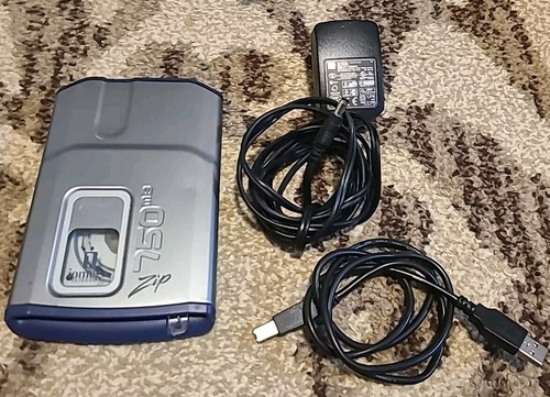 Iomega Zip Drive 750 mb External Z750USB w/ AC Adapter & USB Cable *FOR ...
