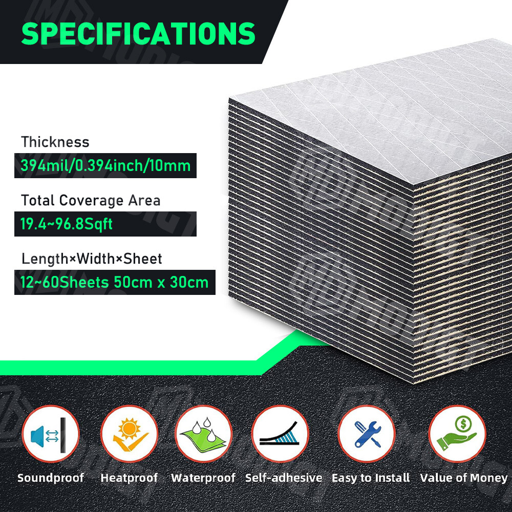 Sound Deadener Car Heat Shield Auto Noise Proofing Insulation Deadening ...