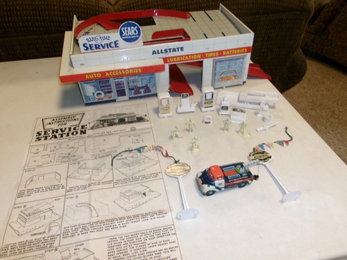 Vintage Marx Sears Allstate Gas Station Building W/Access. & Linemar ...