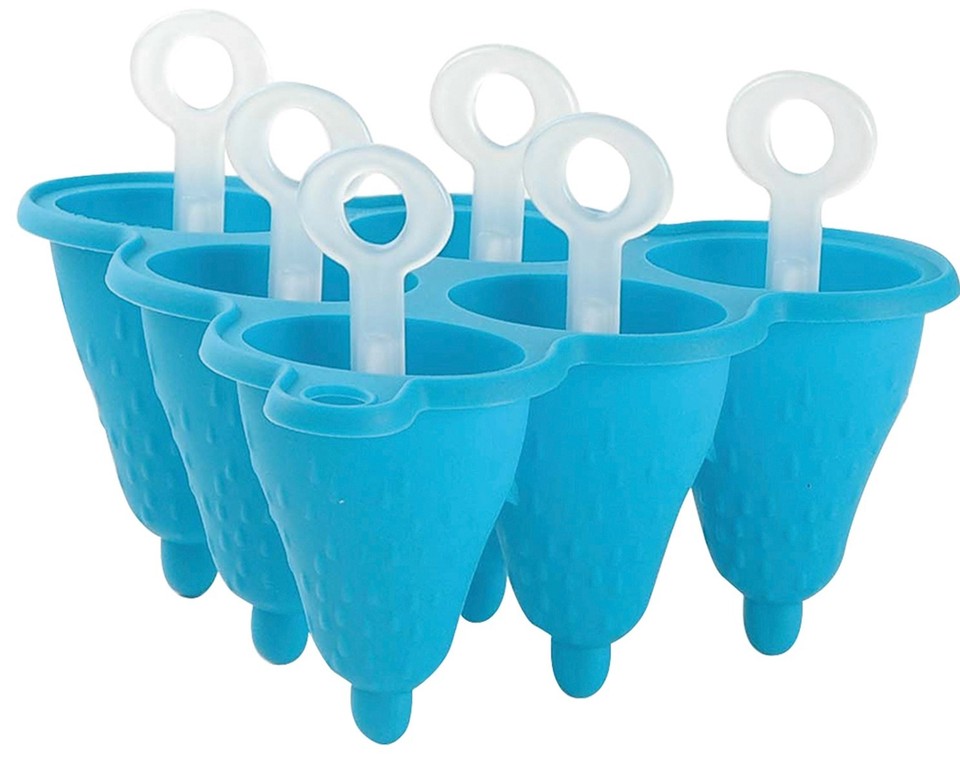 Ice lolly mould. Make 6 ice pops container with Silicone Ice lolly ...