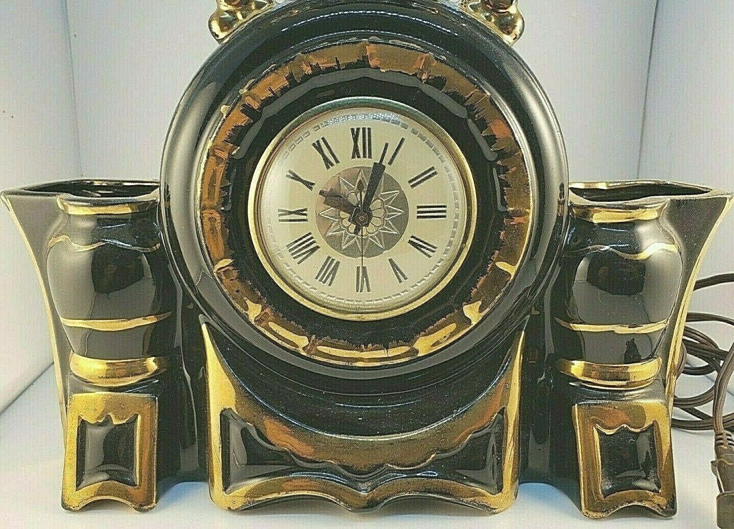 VINTAGE LANSHIRE SELF - STARTING COMBINATION ELECTRIC CLOCK & TABLE ...