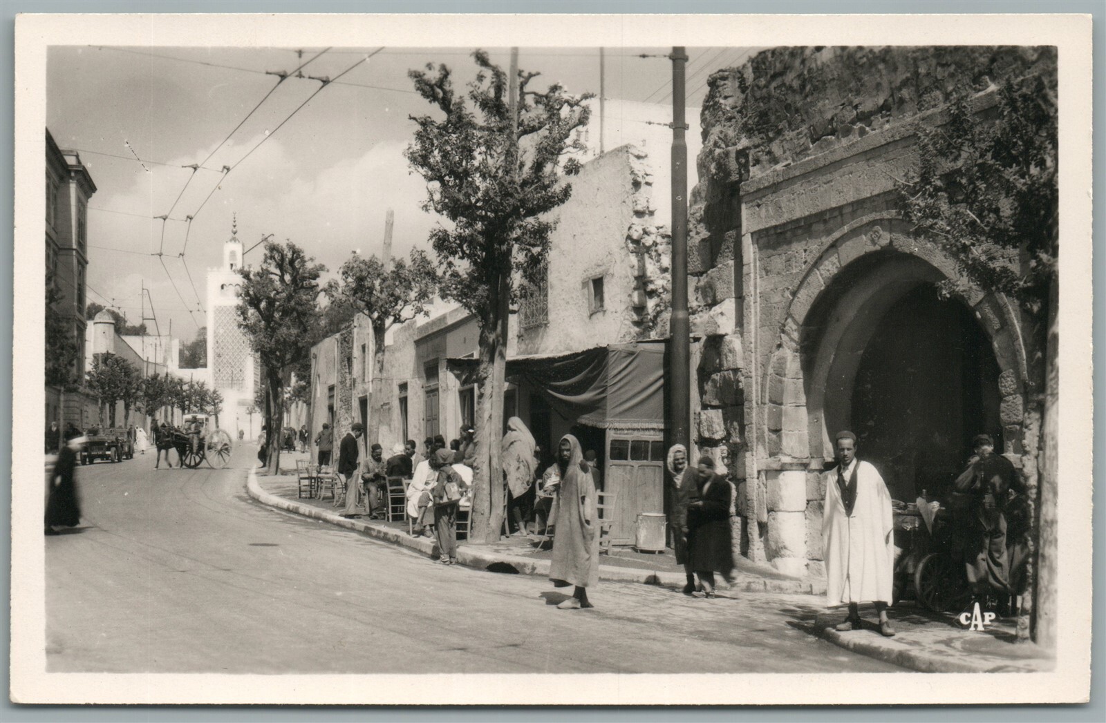 TUNIS BOULEVARD BAB MENARA VINTAGE REAL PHOTO POSTCARD RPPC | eBay