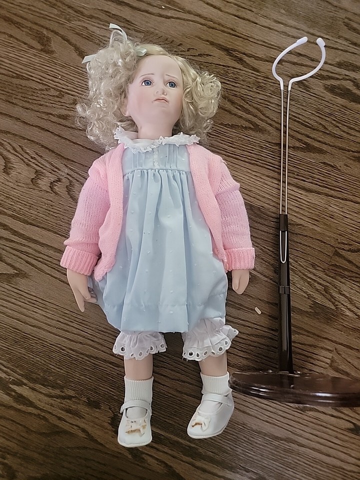 beautiful vintage Mary Van Osdell porcelain doll 0619/2000/w Stand | eBay