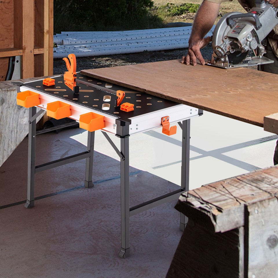 33" Portable Workmate Bench Workbench with 3 Tool Boxes, Portable ...