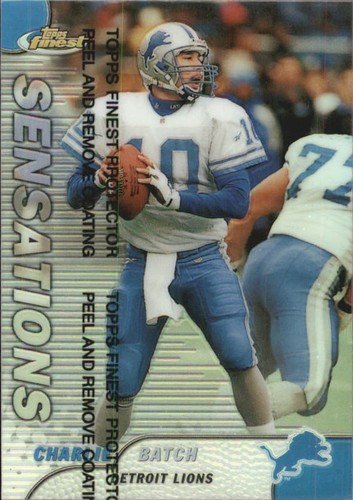 1999 Finest Refractors Detroit Lions Football Card #138 Charlie Batch ...